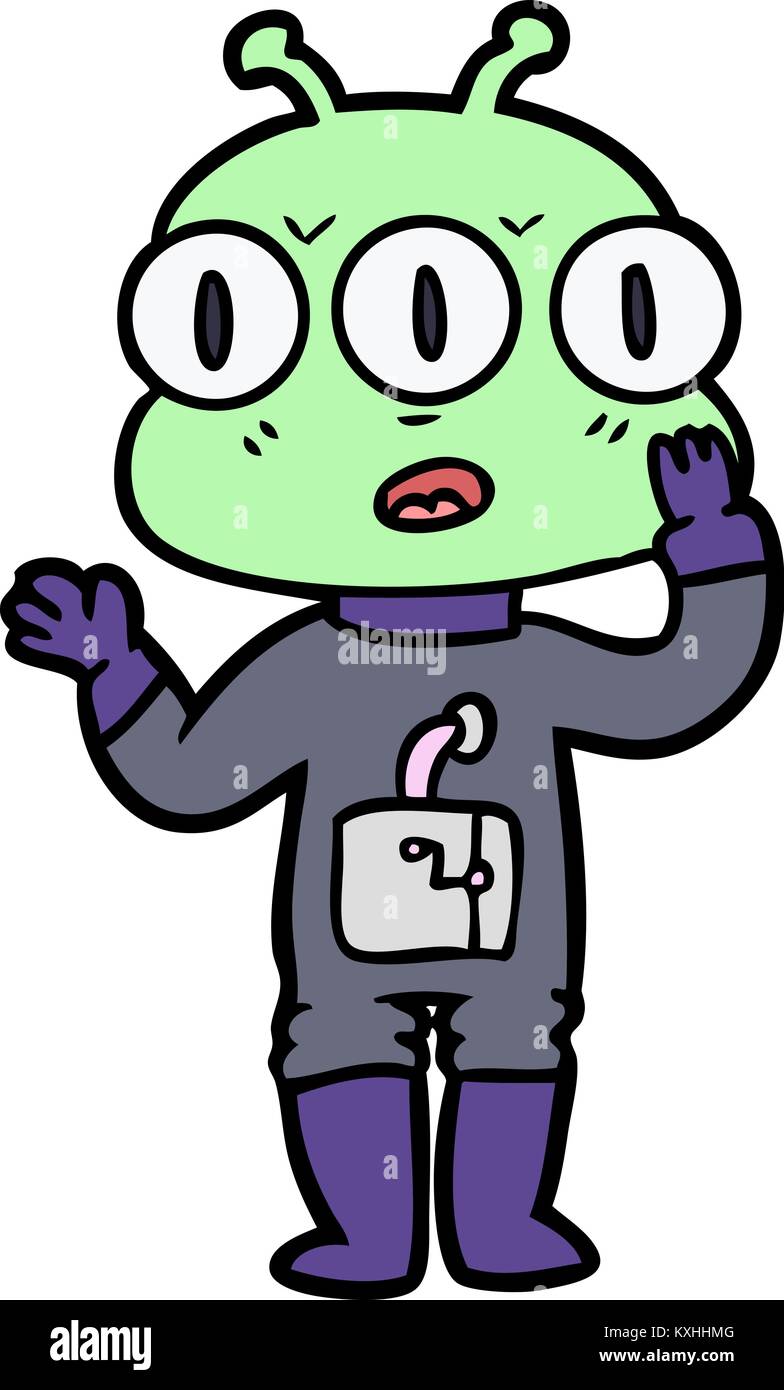 cartoon three eyed alien Stock Vector Image & Art - Alamy