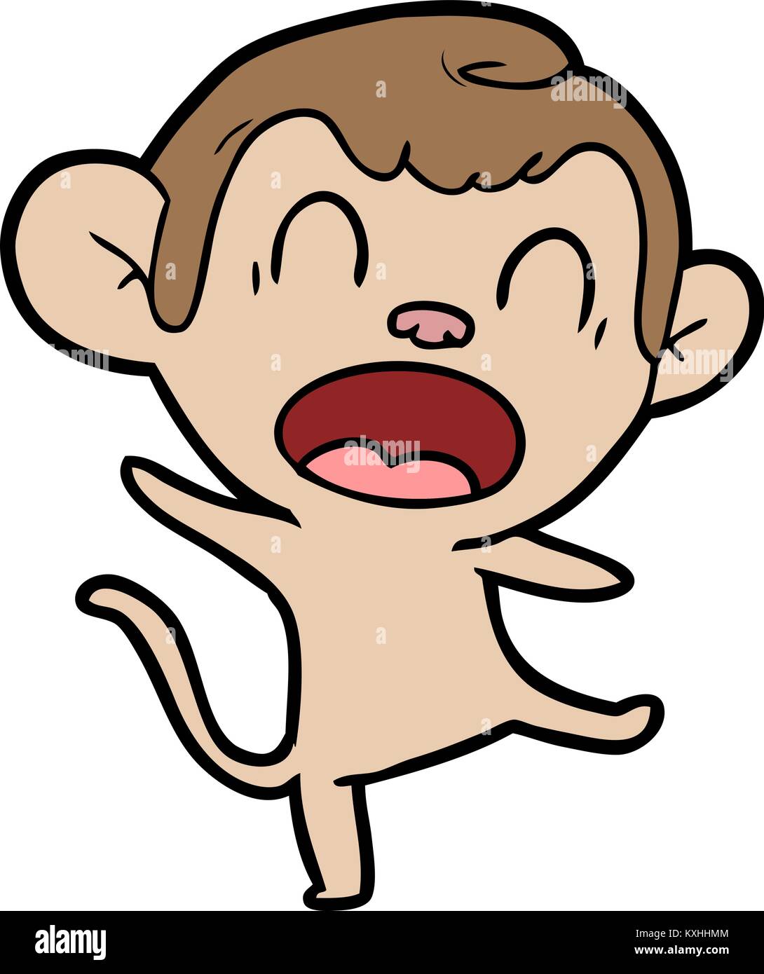 shouting cartoon monkey dancing Stock Vector Image & Art - Alamy