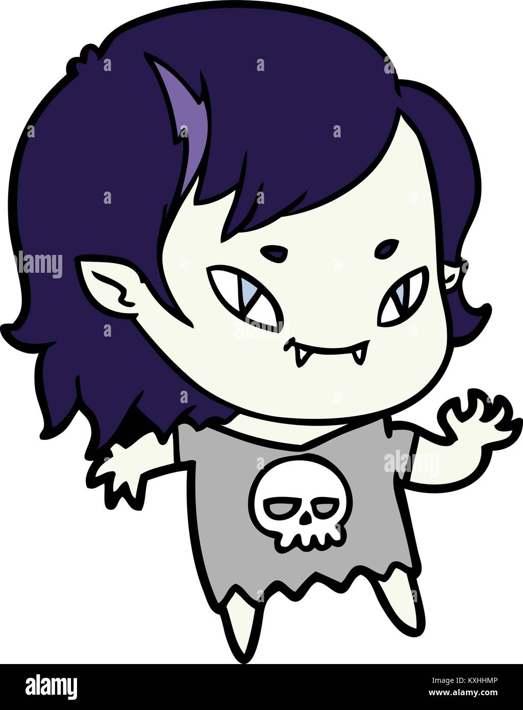 cartoon friendly vampire girl waving Stock Vector Image & Art - Alamy