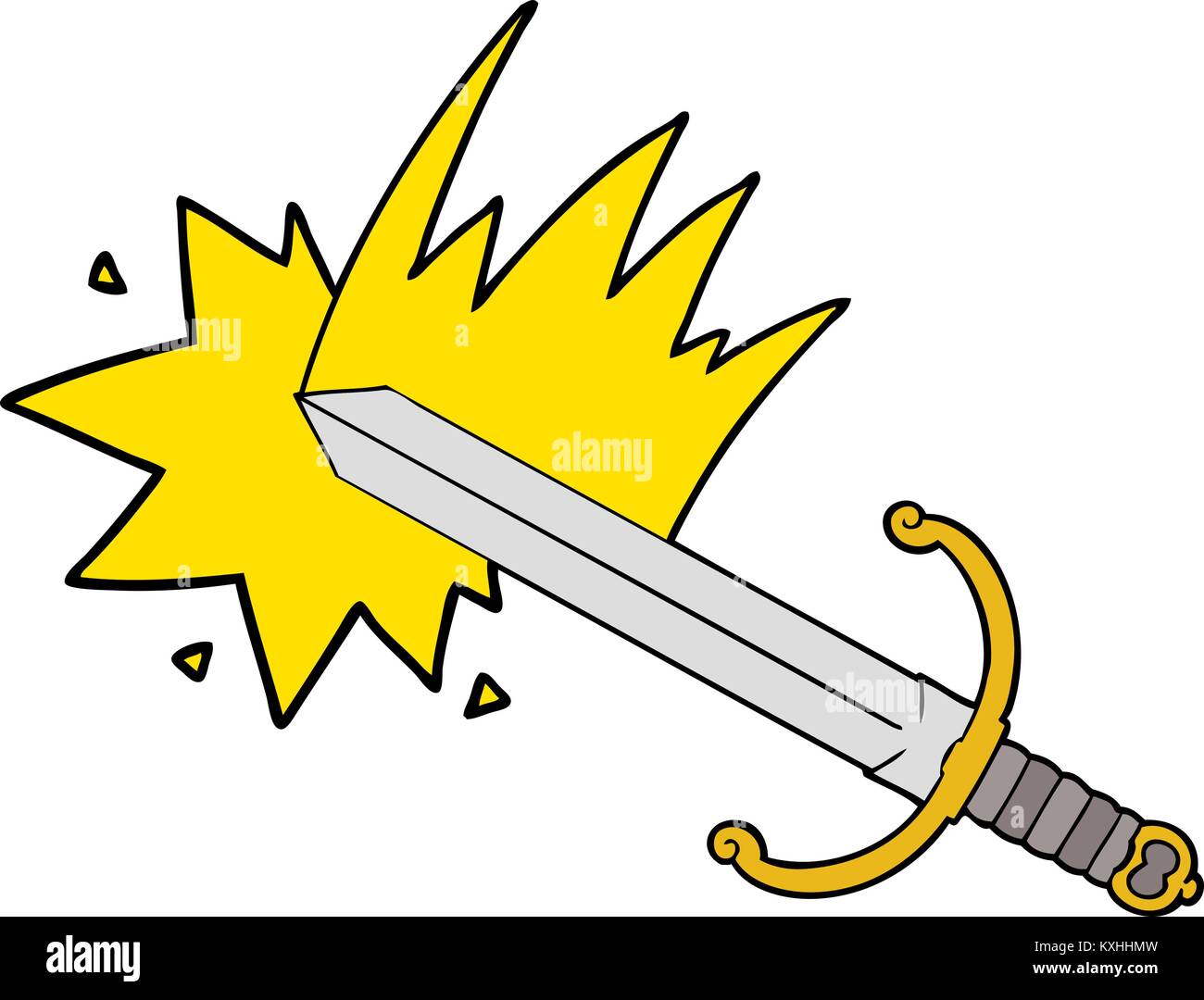 swinging cartoon sword Stock Vector Image & Art - Alamy