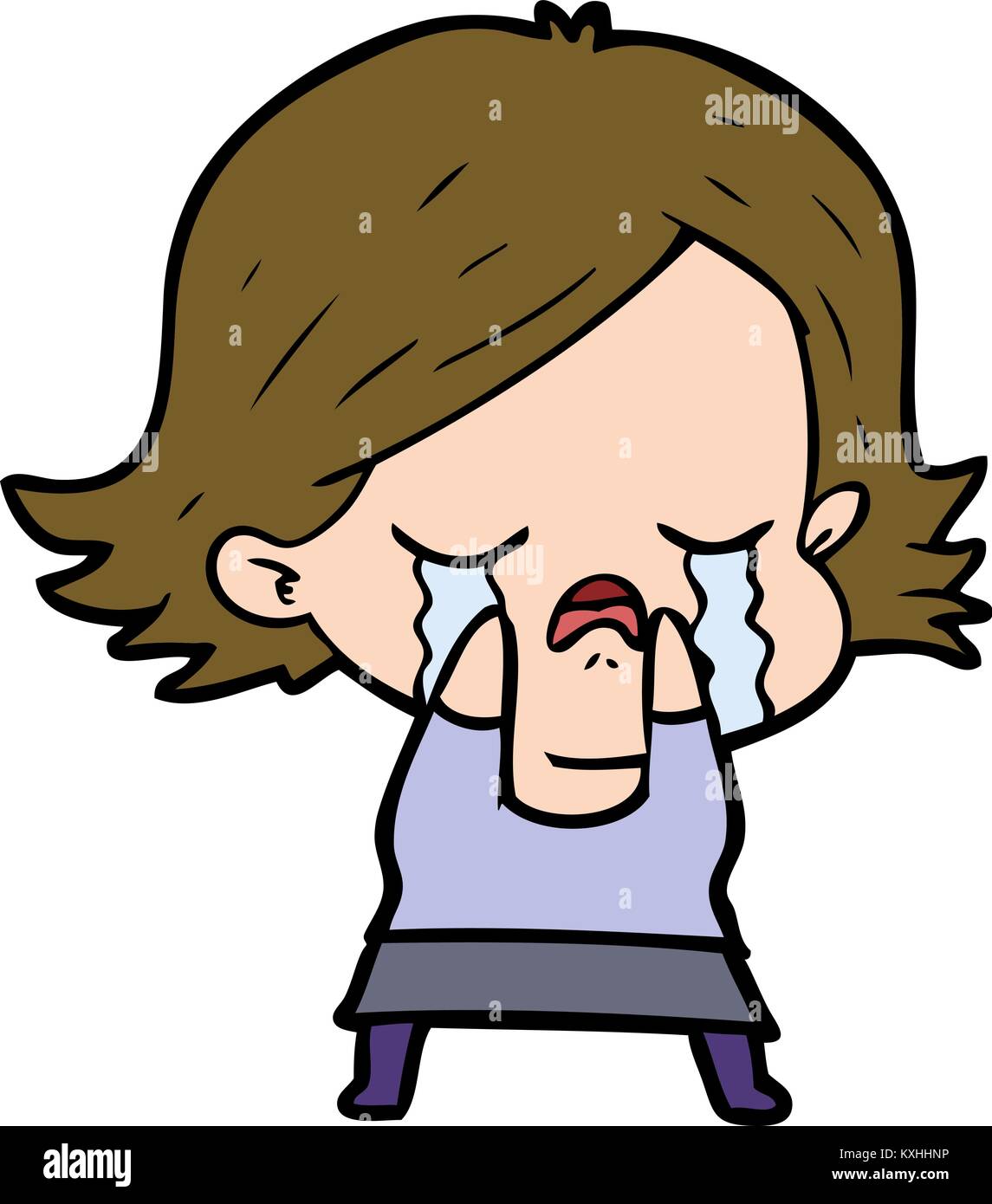 cartoon girl crying Stock Vector Image & Art - Alamy