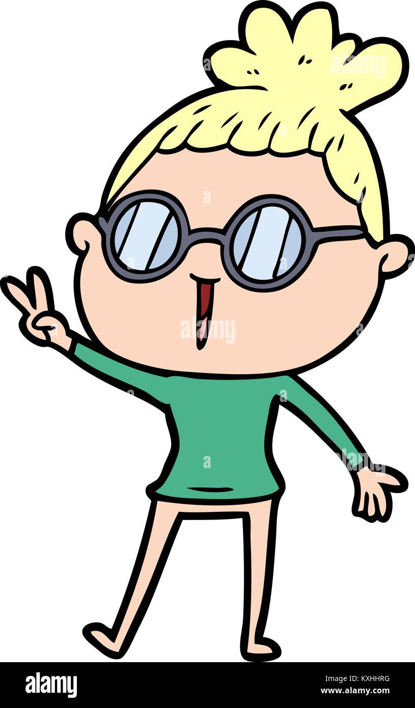 cartoon woman wearing spectacles Stock Vector Image & Art - Alamy