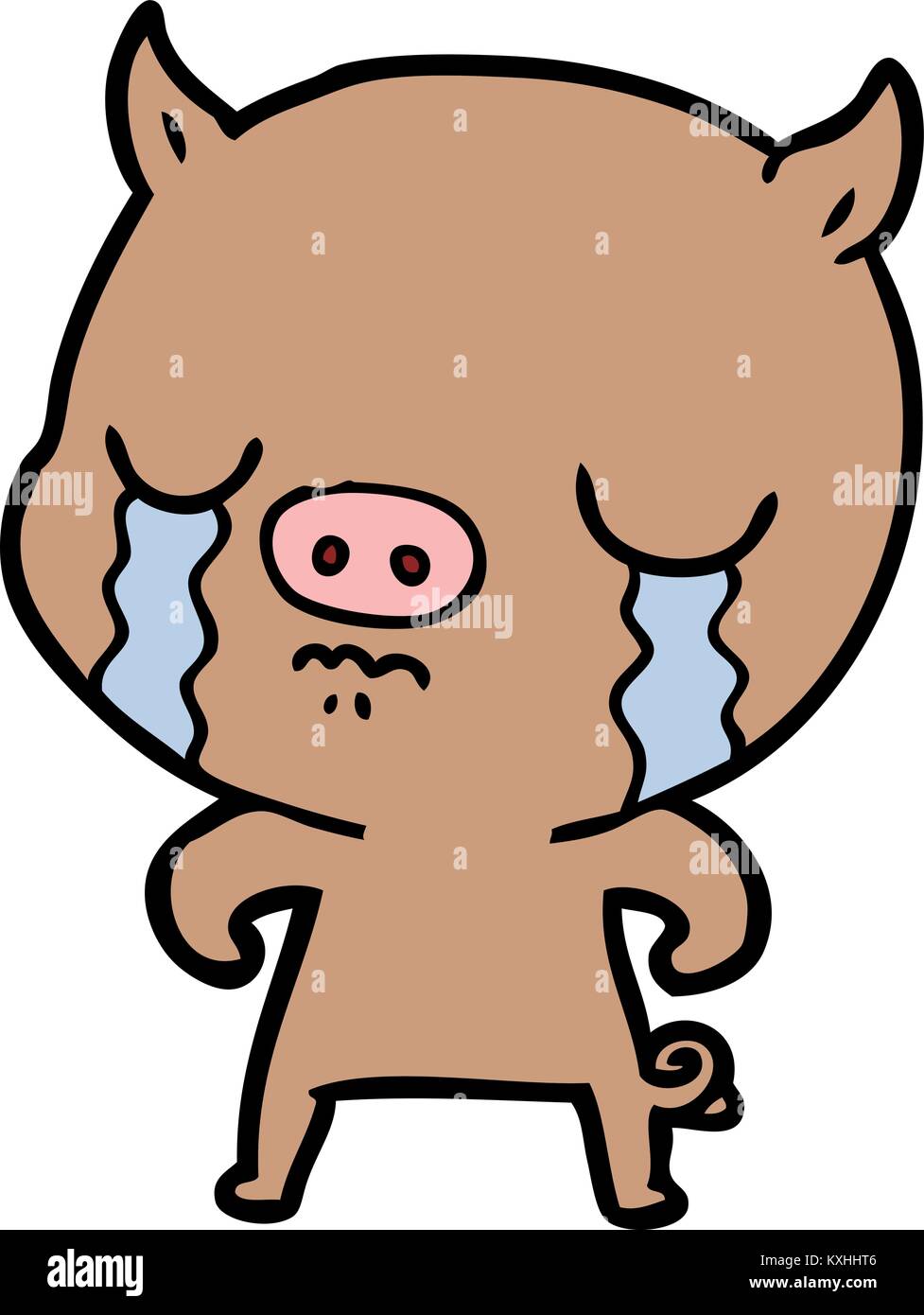 cartoon pig crying Stock Vector Image & Art - Alamy