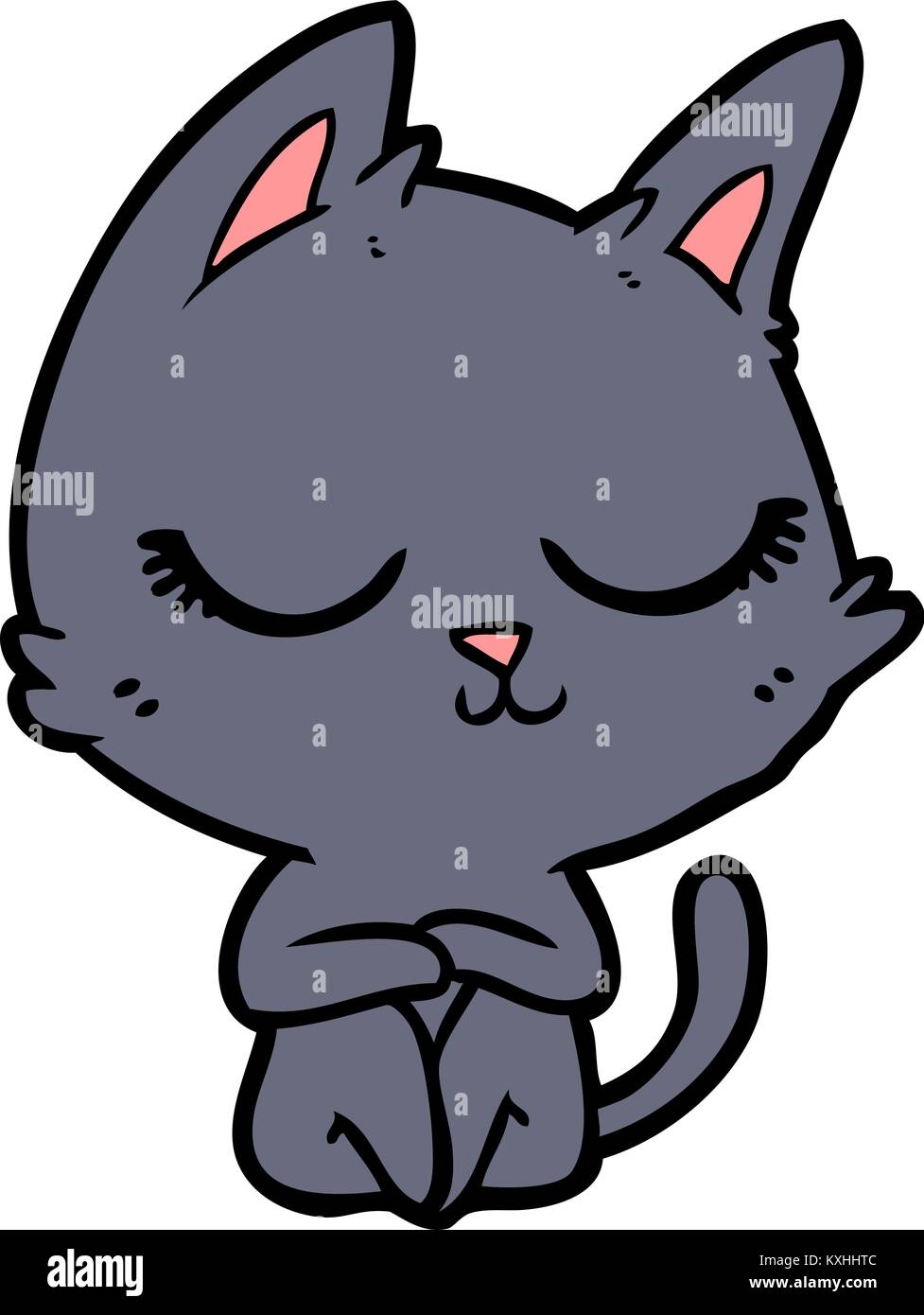 calm cartoon cat Stock Vector Image & Art - Alamy