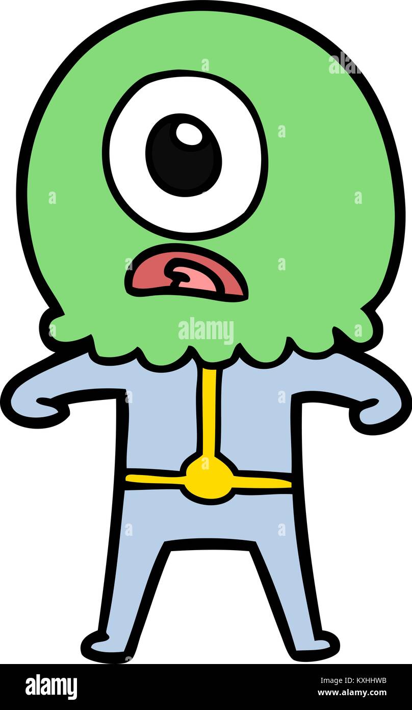 cartoon cyclops alien spaceman Stock Vector Image & Art - Alamy