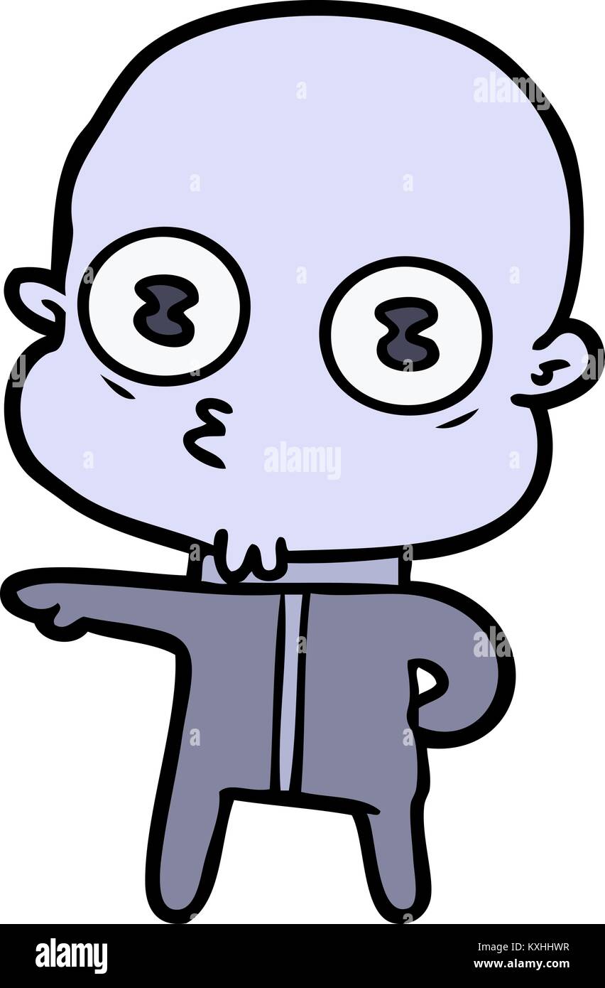 cartoon weird bald spaceman Stock Vector Image & Art - Alamy
