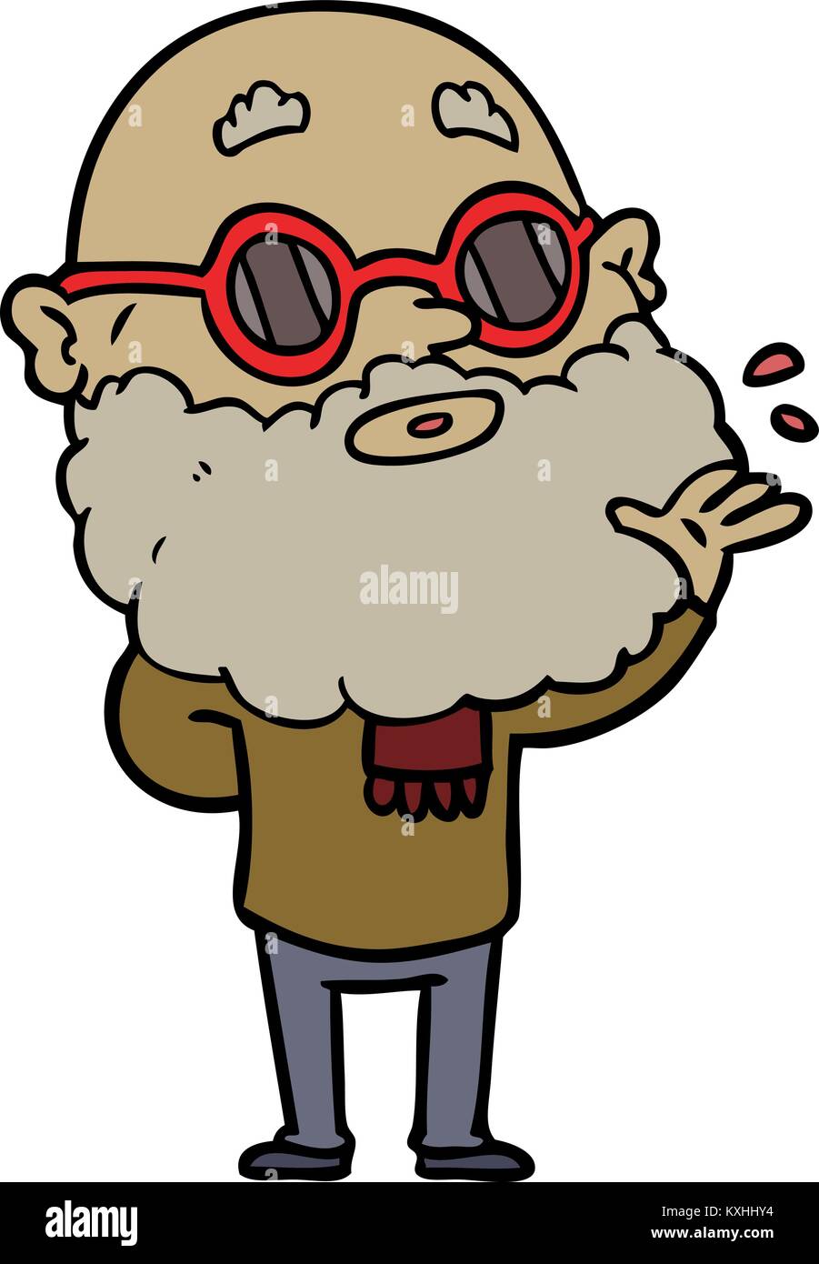 cartoon curious man with beard and sunglasses Stock Vector Image & Art ...
