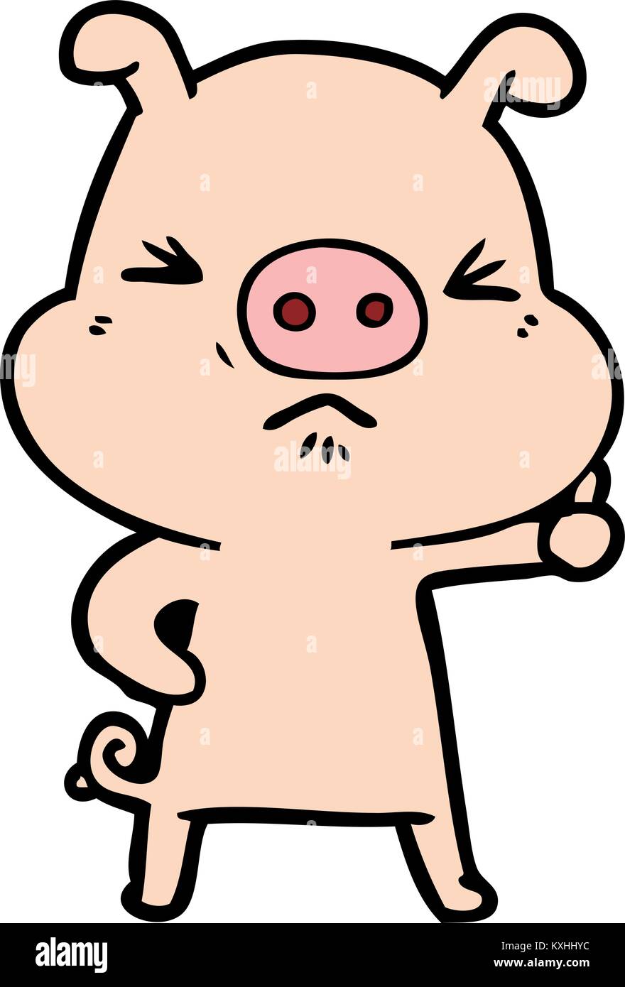 cartoon angry pig Stock Vector Image & Art - Alamy