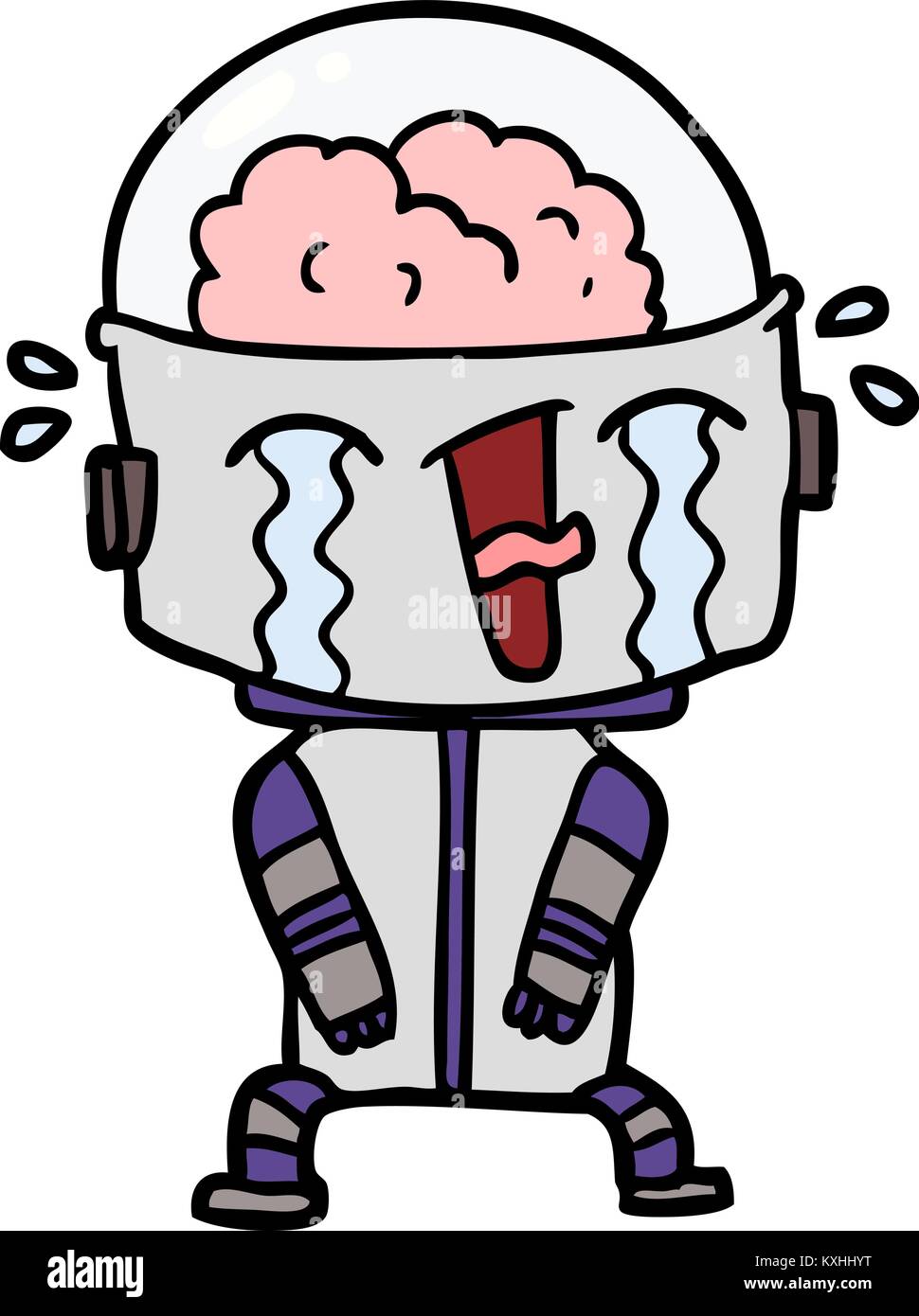 cartoon crying robot Stock Vector Image & Art - Alamy