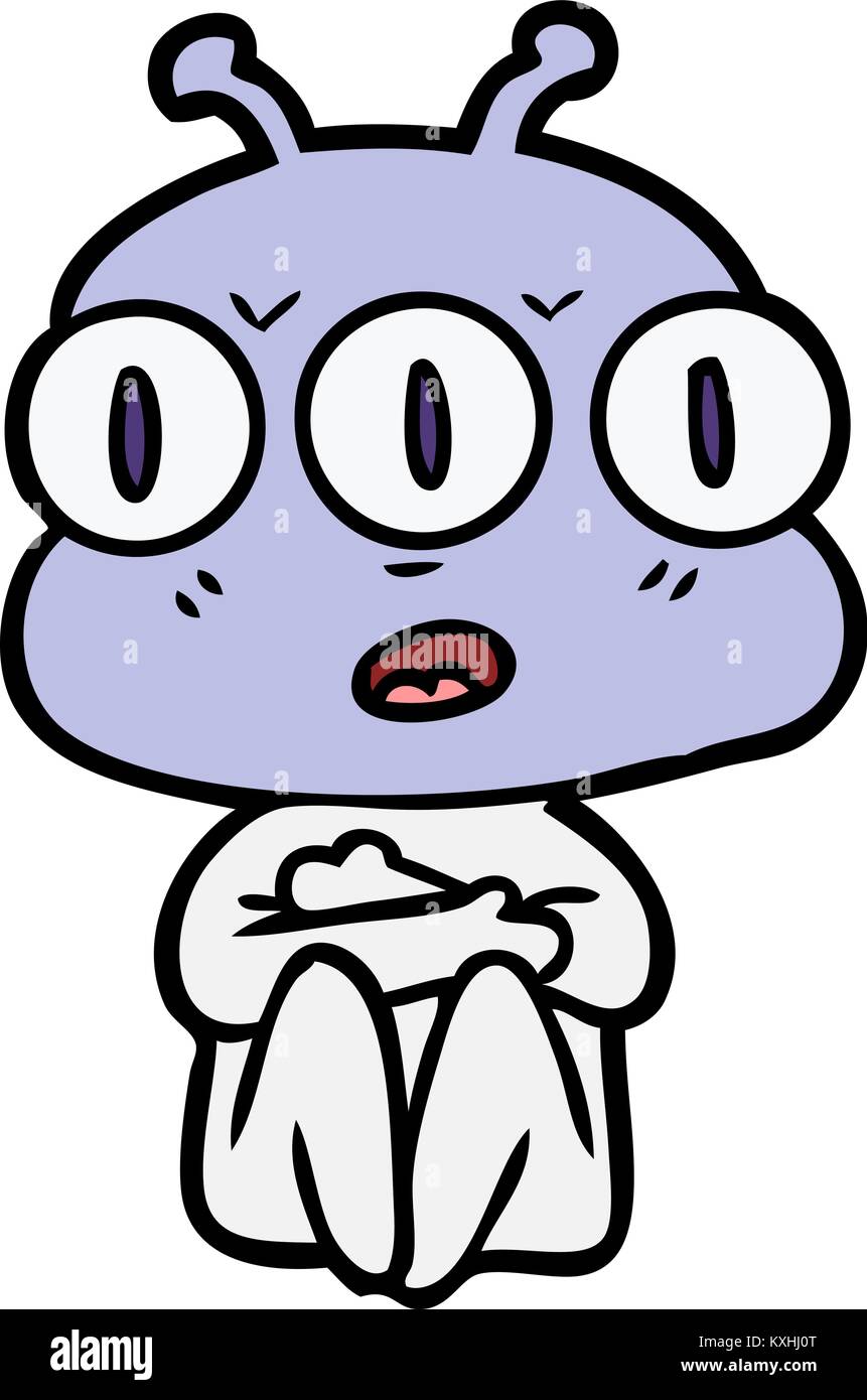 cartoon three eyed alien Stock Vector Image & Art - Alamy