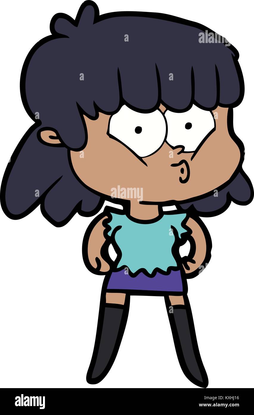 cartoon whistling girl Stock Vector Image & Art - Alamy