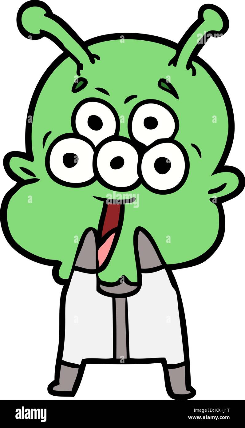 happy cartoon alien gasping in surprise Stock Vector Image & Art - Alamy