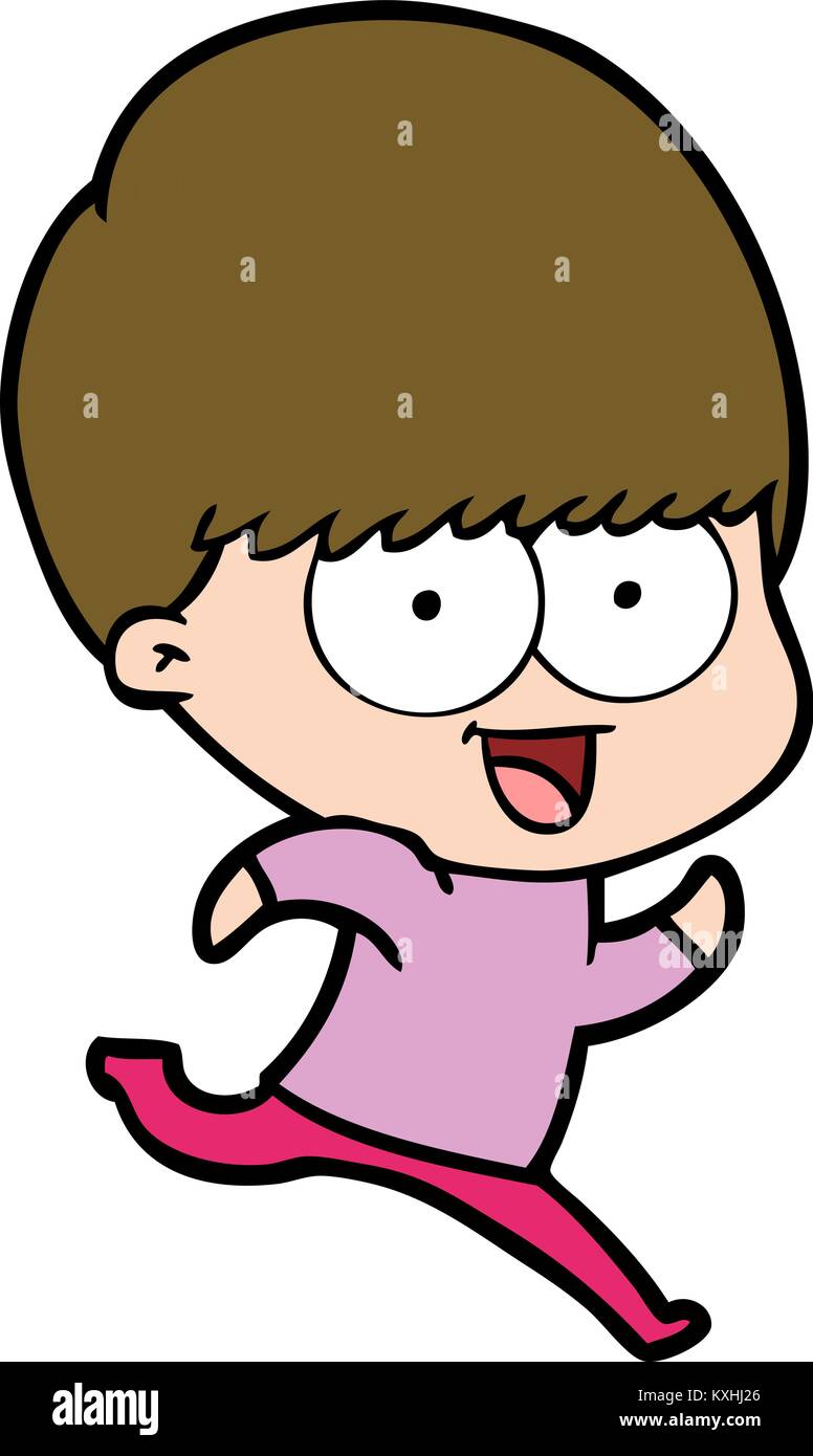 happy cartoon boy running Stock Vector Image & Art - Alamy