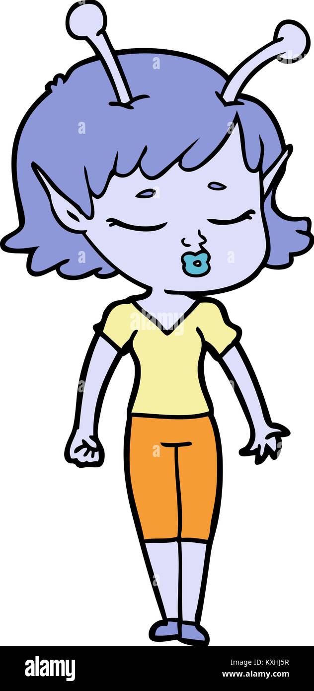 cute alien girl cartoon Stock Vector Image & Art - Alamy