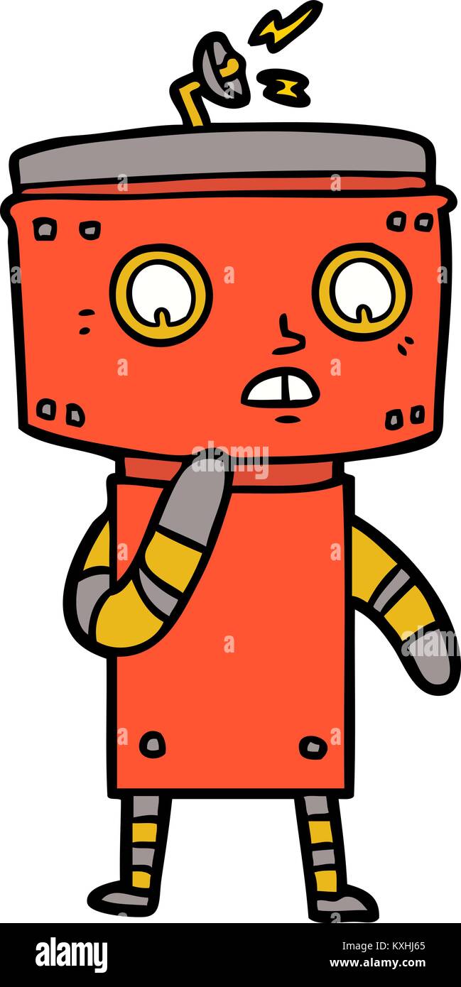 uncertain cartoon robot Stock Vector Image & Art - Alamy