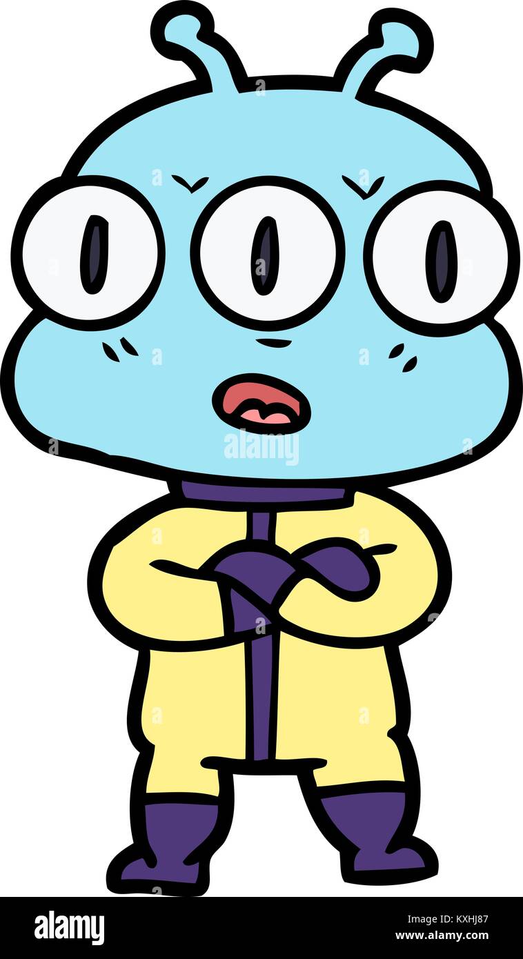 cartoon three eyed alien Stock Vector Image & Art - Alamy