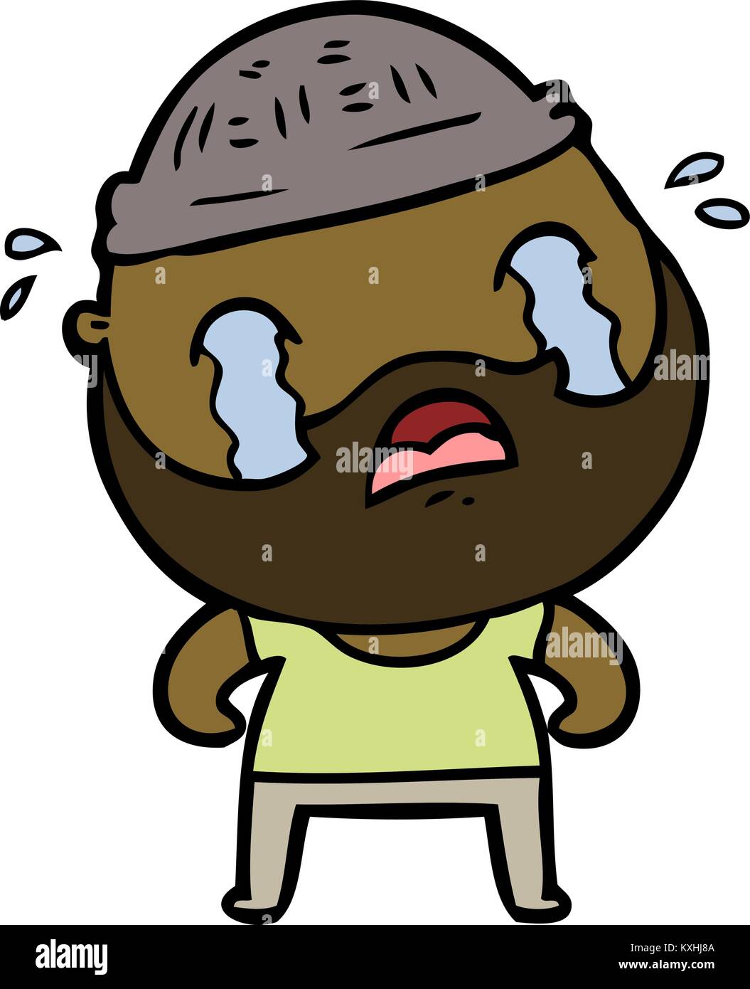 cartoon bearded man crying Stock Vector Image & Art - Alamy