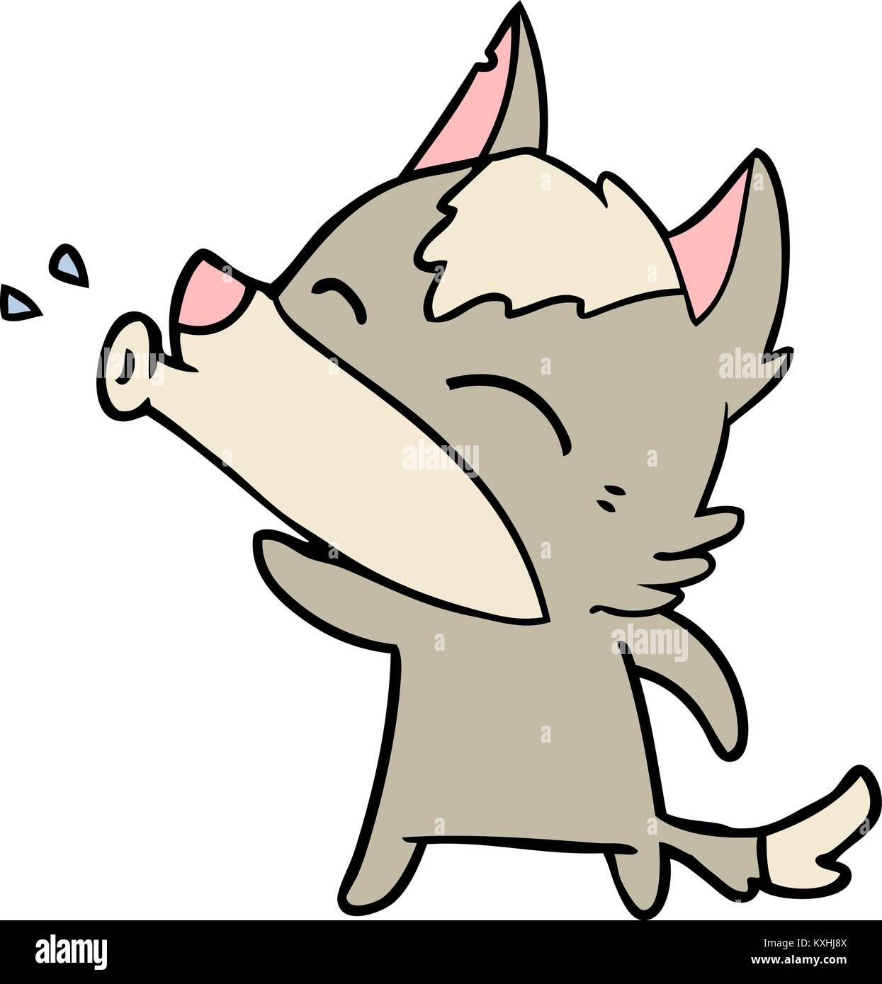 howling wolf cartoon Stock Vector Image & Art - Alamy