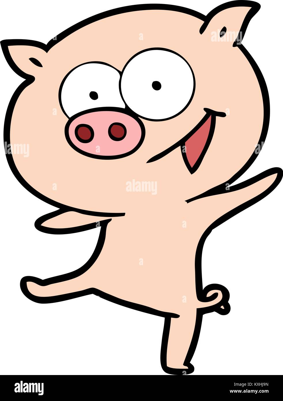 cheerful dancing pig cartoon Stock Vector Image & Art - Alamy
