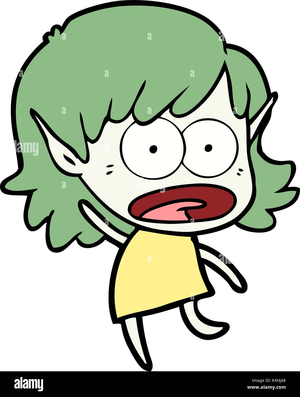 cartoon shocked elf girl Stock Vector Image & Art - Alamy