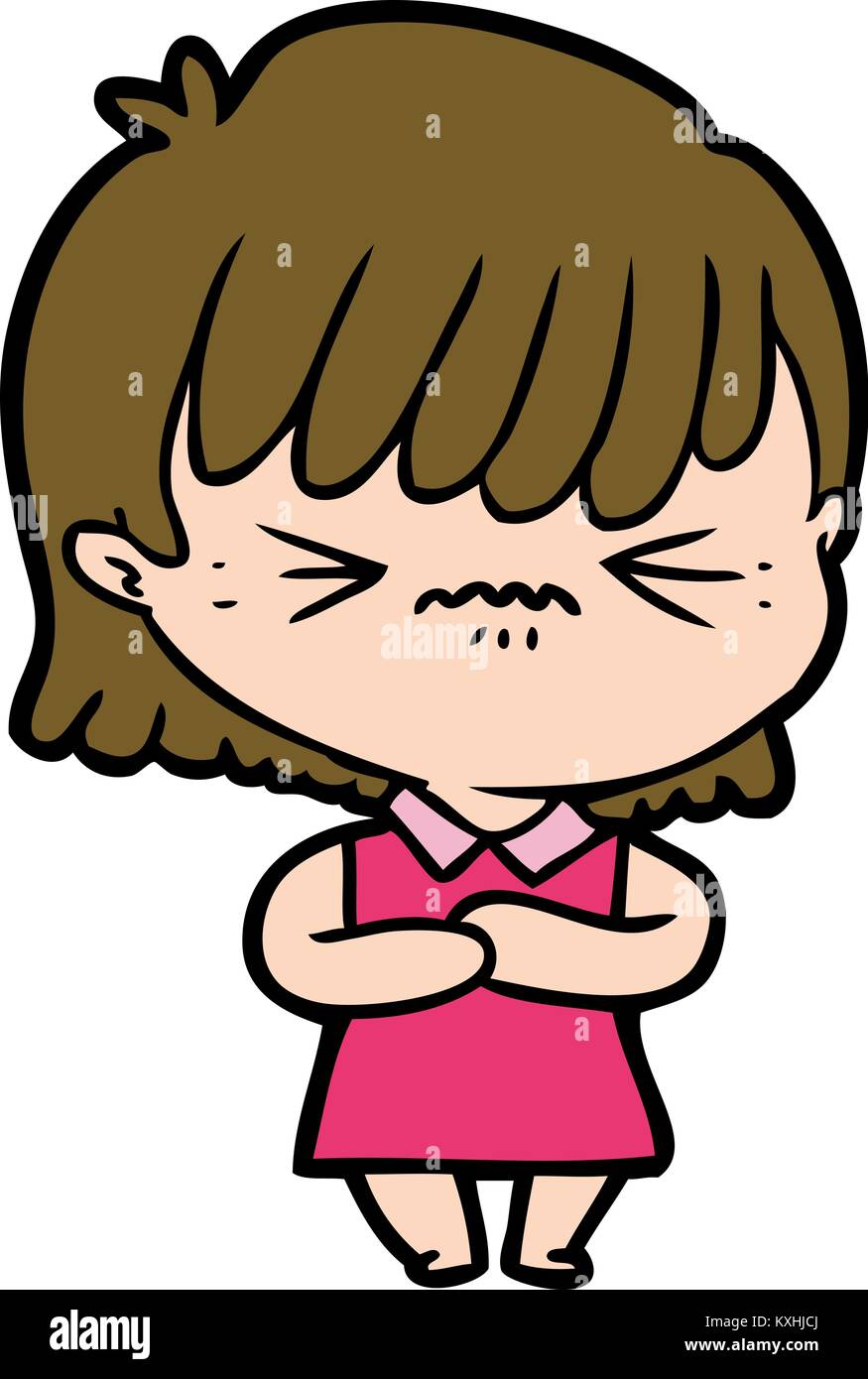 annoyed cartoon girl Stock Vector Image & Art - Alamy