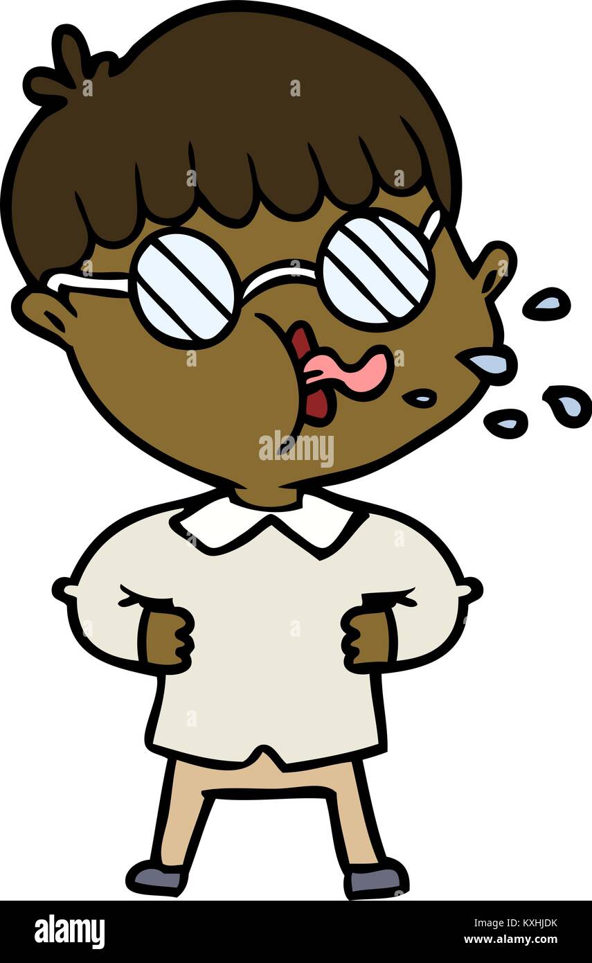 cartoon boy wearing spectacles Stock Vector Image & Art - Alamy