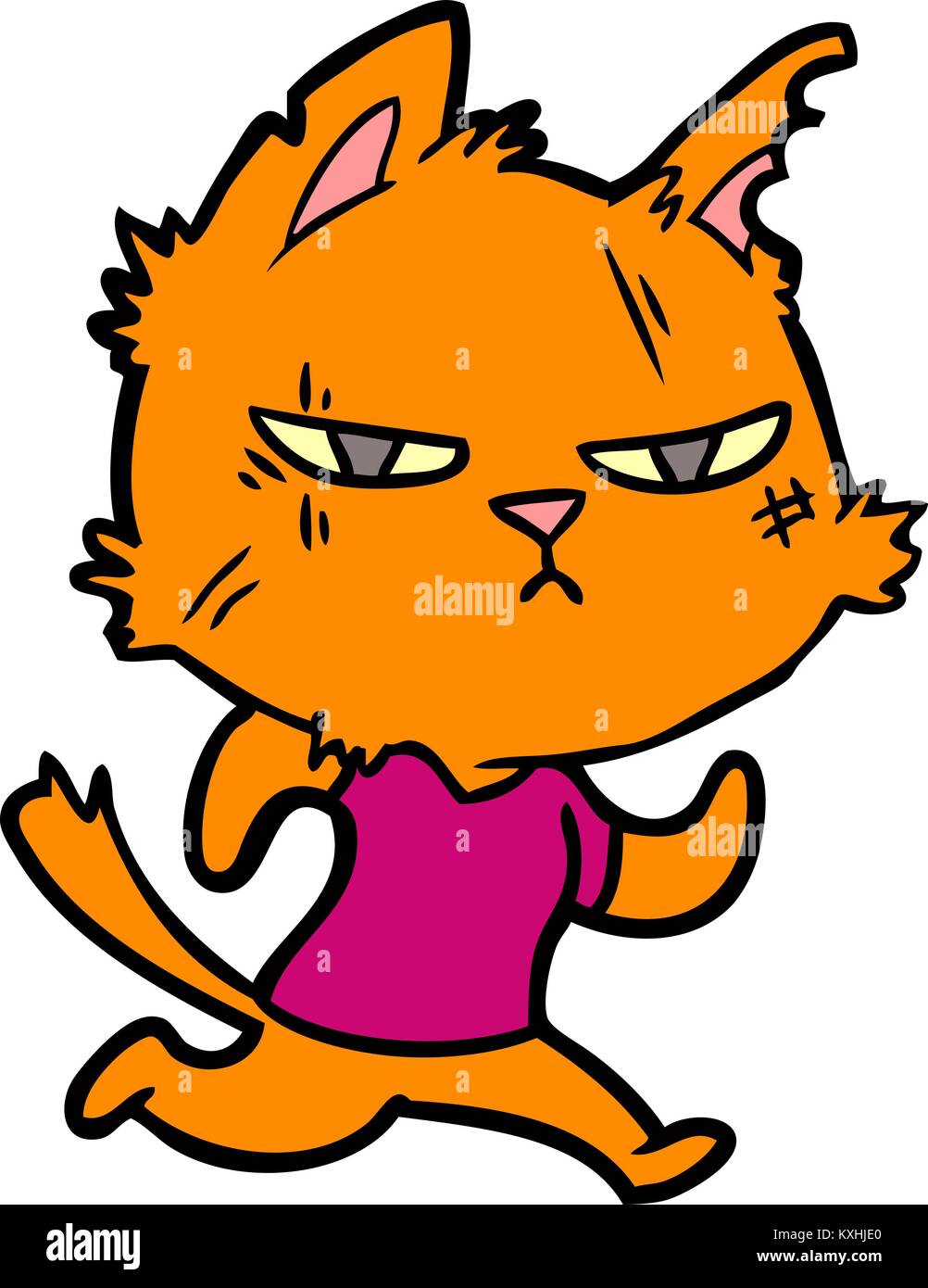 tough cartoon cat running Stock Vector Image & Art - Alamy