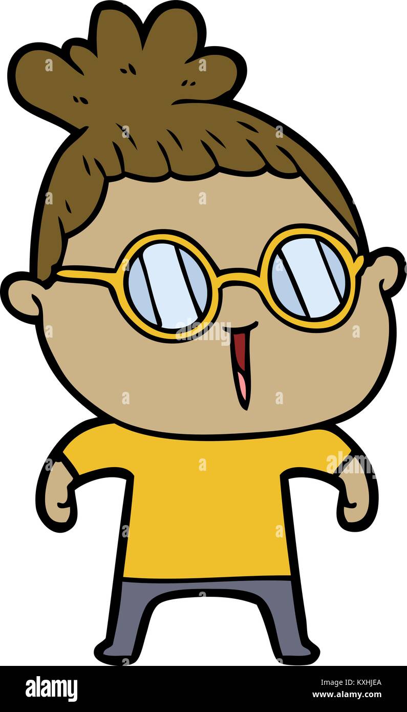 cartoon woman wearing spectacles Stock Vector Image & Art - Alamy