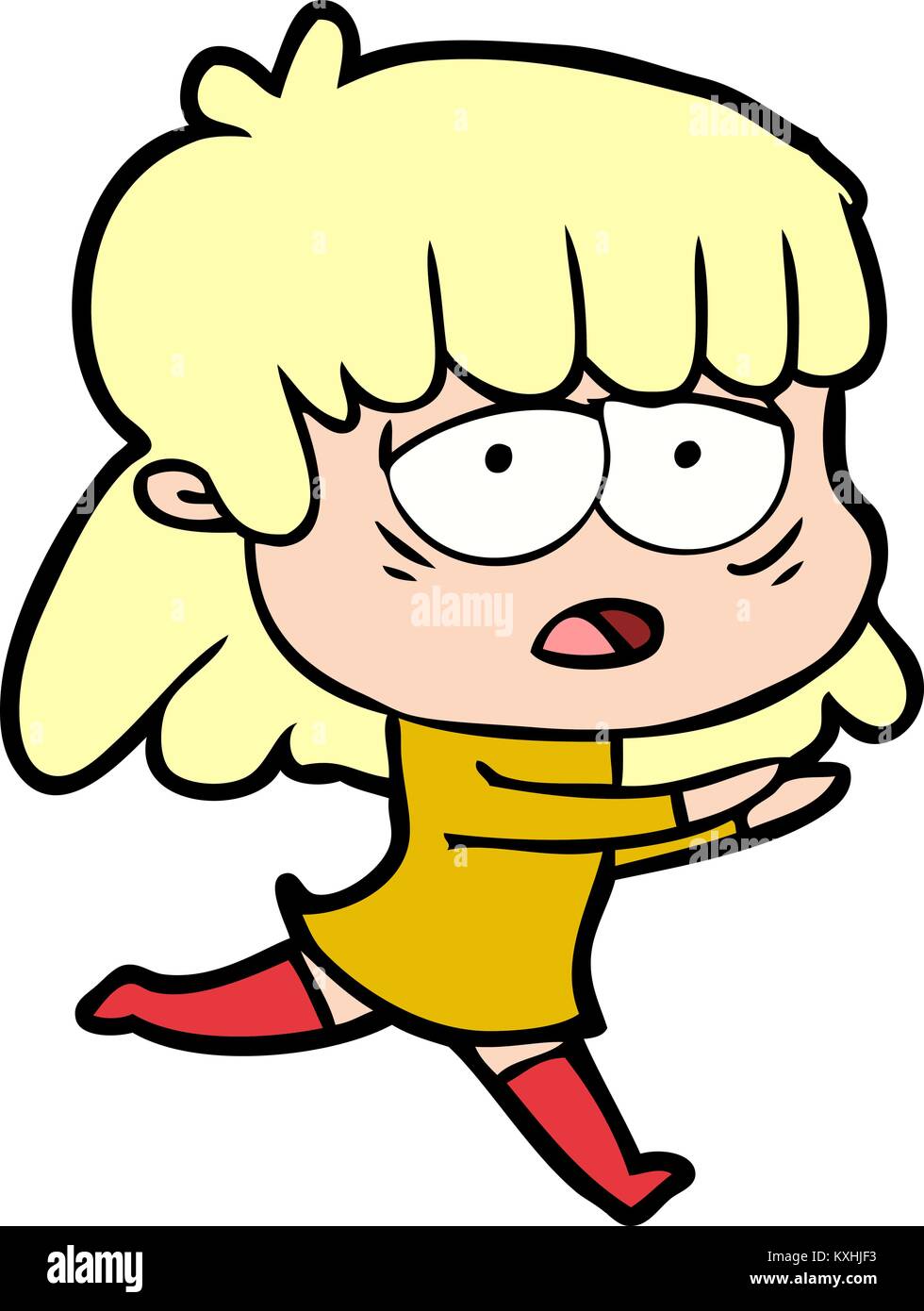 cartoon tired woman Stock Vector Image & Art - Alamy