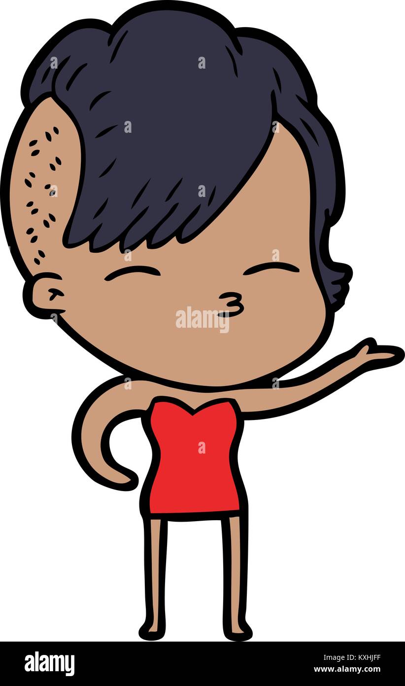 cartoon squinting girl Stock Vector Image & Art - Alamy