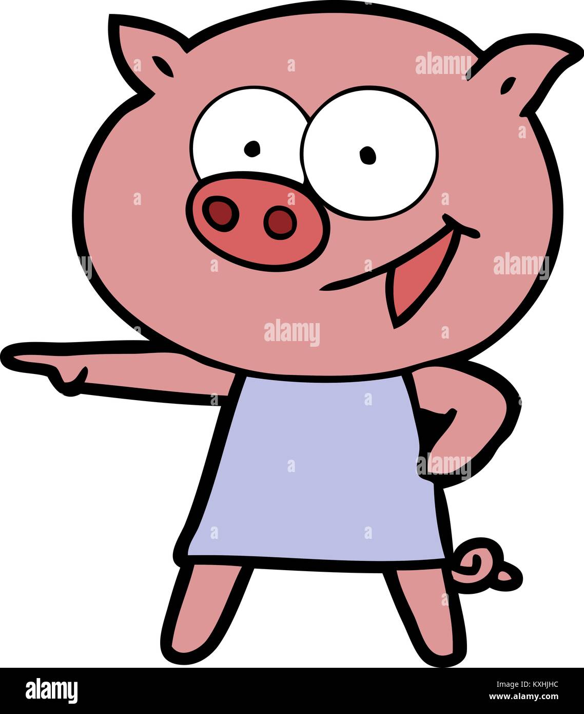 cheerful pig in dress pointing cartoon Stock Vector Image & Art - Alamy