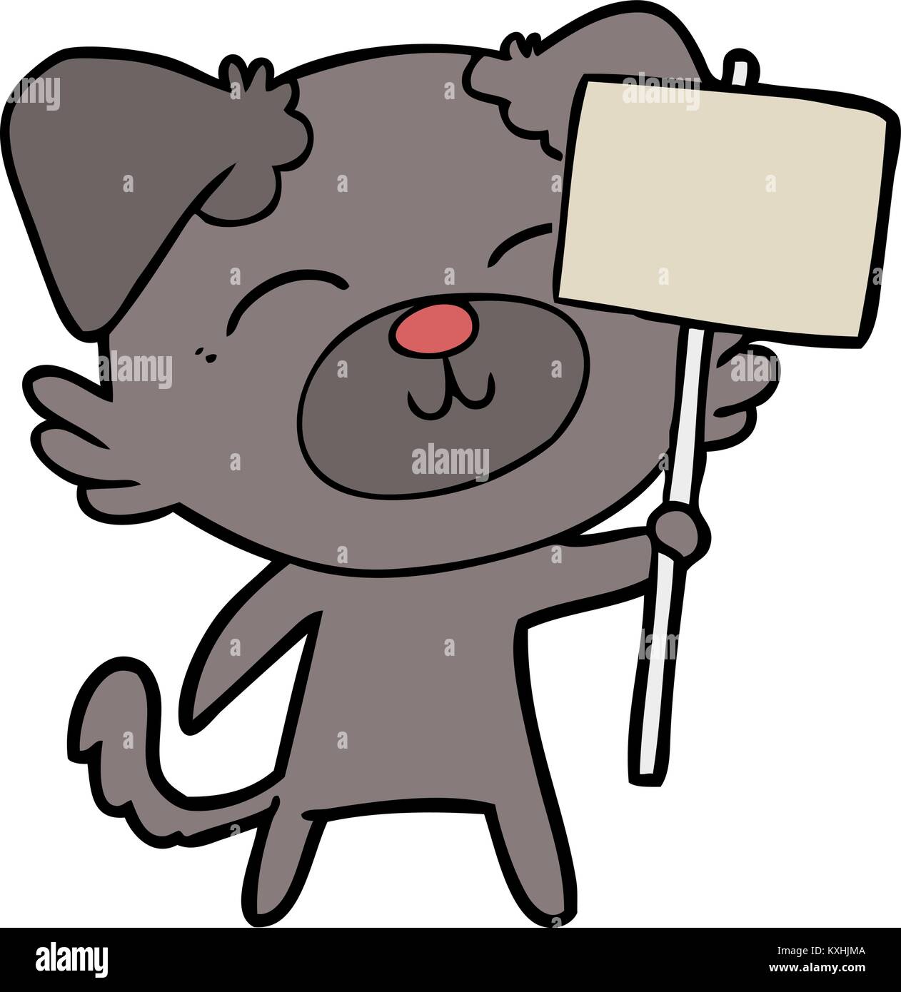 cartoon dog with protest sign Stock Vector Image & Art - Alamy