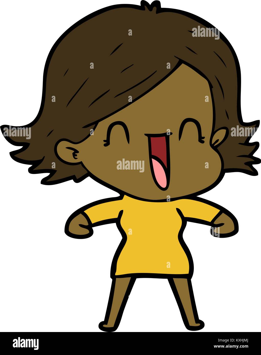 cartoon happy woman Stock Vector Image & Art - Alamy