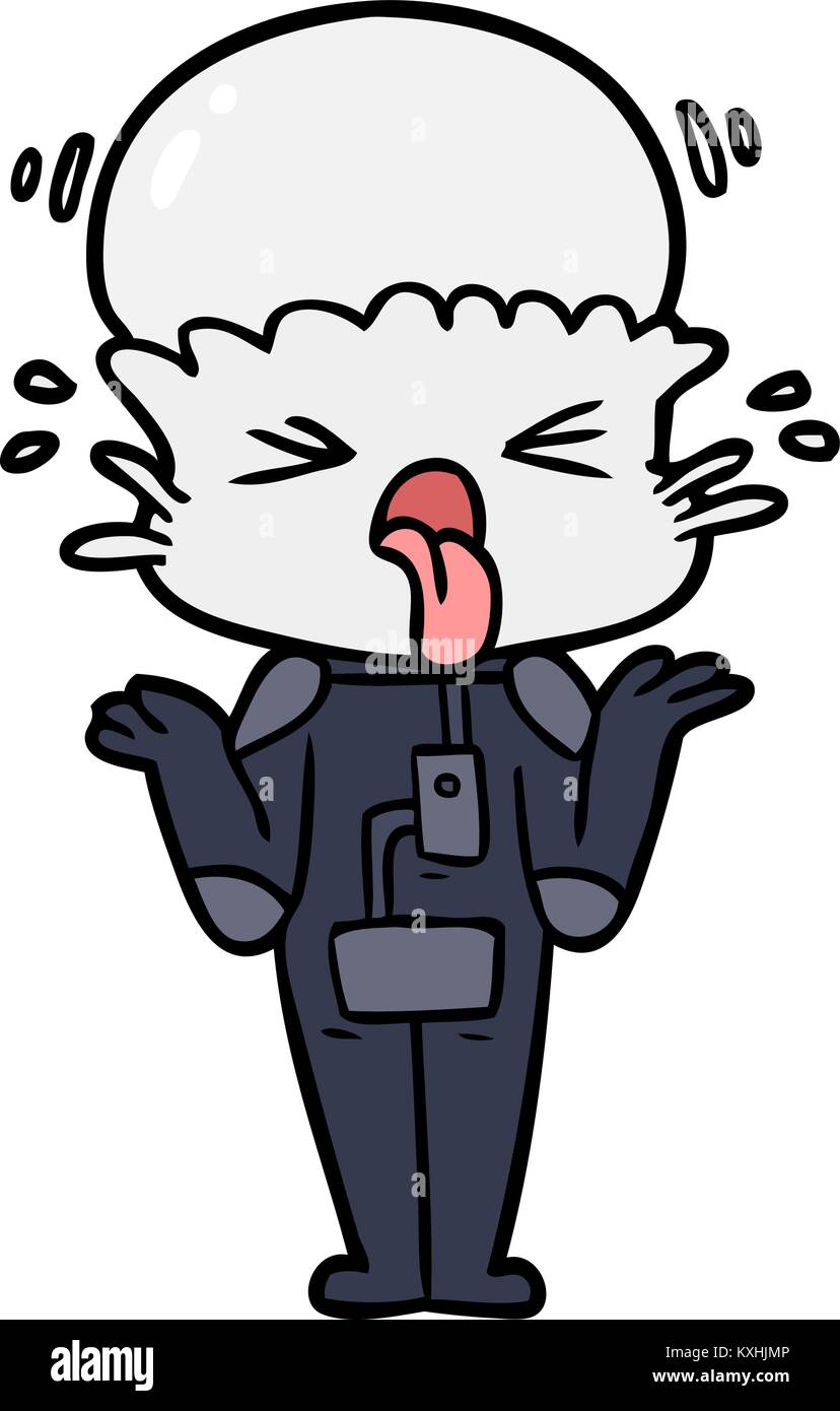 weird cartoon alien shrugging shoulders Stock Vector Image & Art - Alamy