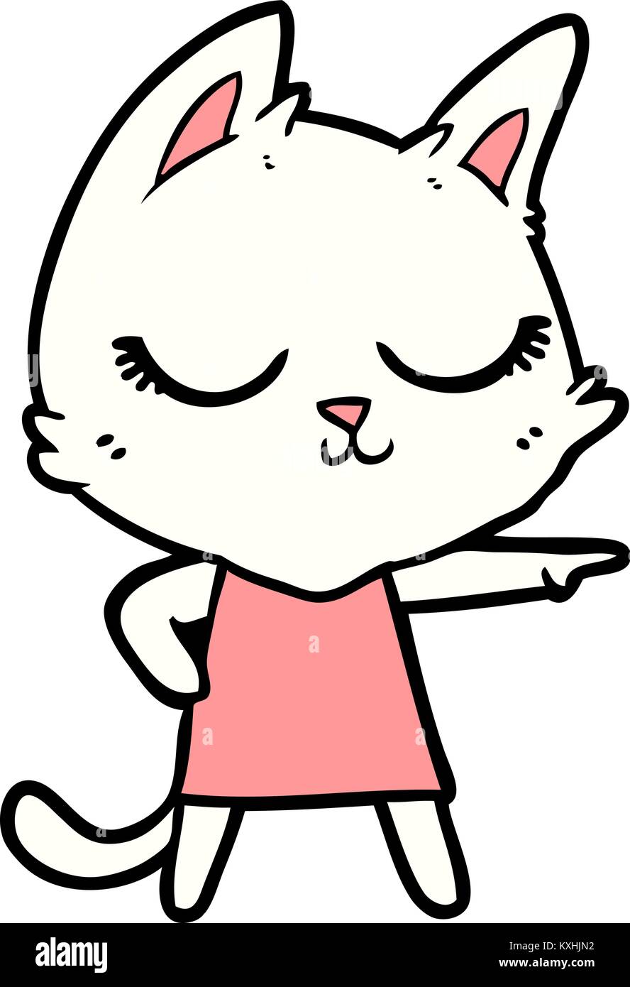 Cartoon Cat Pointing