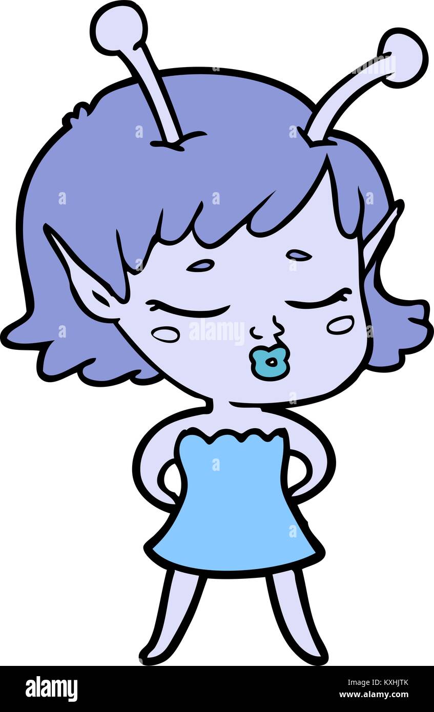 cute alien girl cartoon Stock Vector Image & Art - Alamy