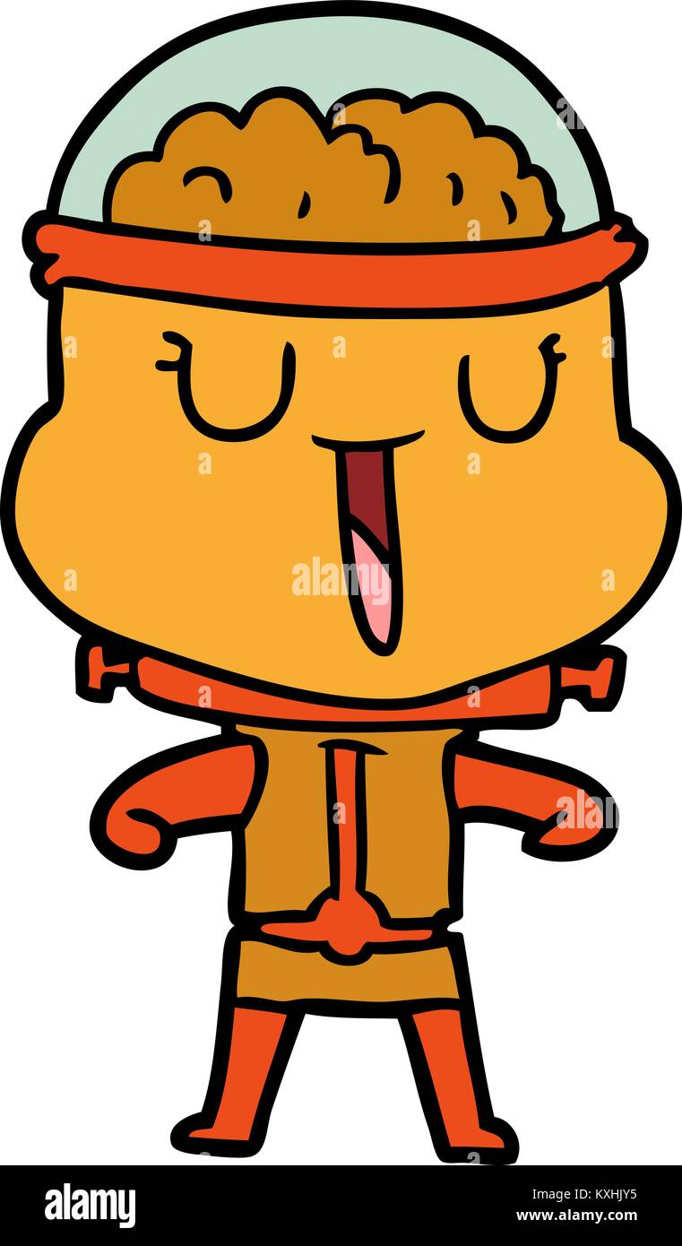 happy cartoon robot Stock Vector Image & Art - Alamy