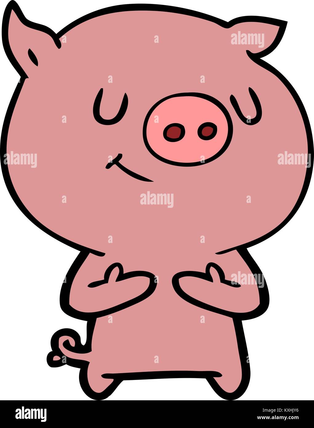 happy cartoon pig Stock Vector Image & Art - Alamy