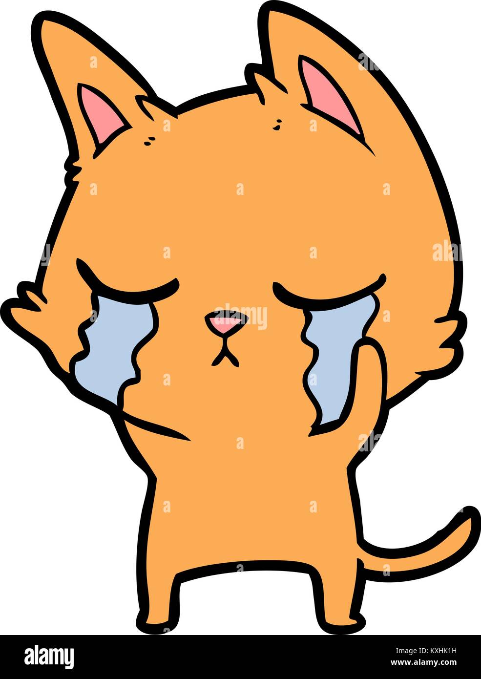 crying cartoon cat Stock Vector Image & Art - Alamy