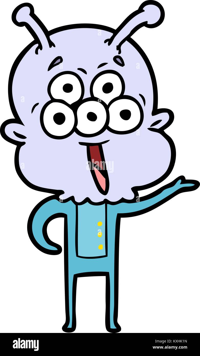 happy cartoon alien greeting Stock Vector Image & Art - Alamy