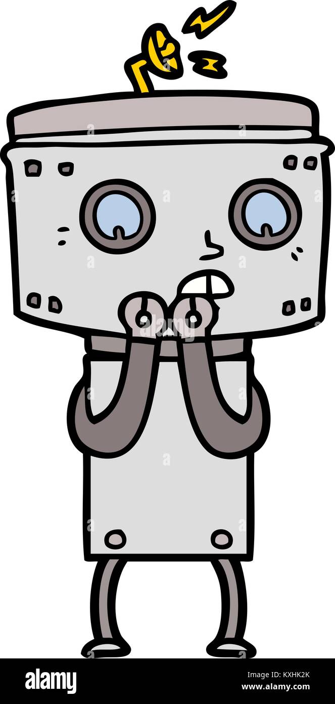 nervous cartoon robot Stock Vector Image & Art - Alamy