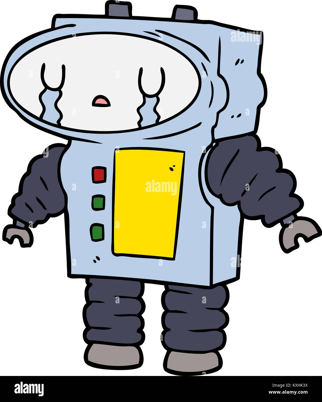 cartoon robot crying Stock Vector Image & Art - Alamy