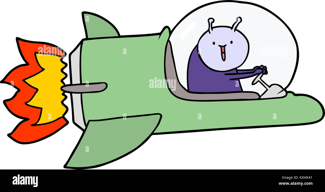 cartoon alien in spaceship Stock Vector Image & Art - Alamy