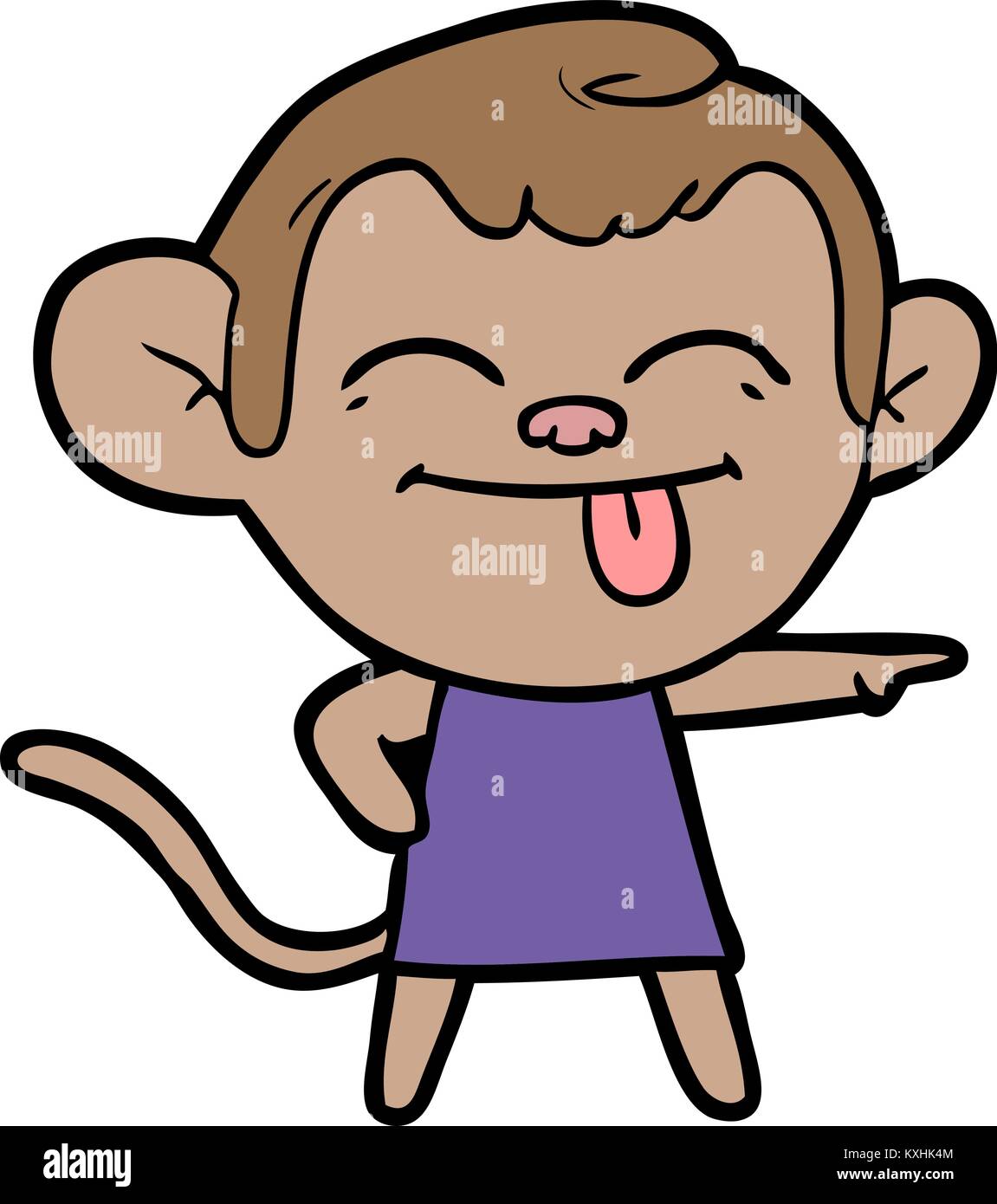 funny cartoon monkey pointing Stock Vector Image & Art - Alamy