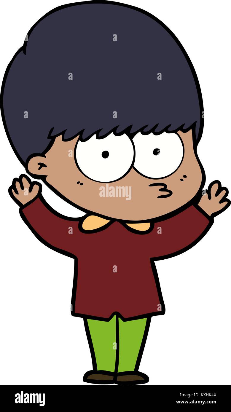 nervous cartoon boy Stock Vector Image & Art - Alamy