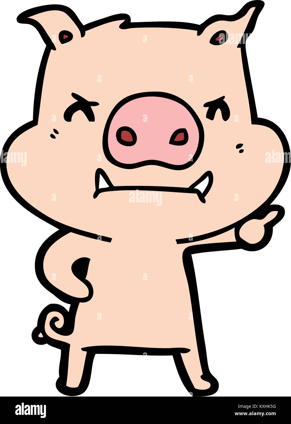 angry cartoon pig Stock Vector Image & Art - Alamy