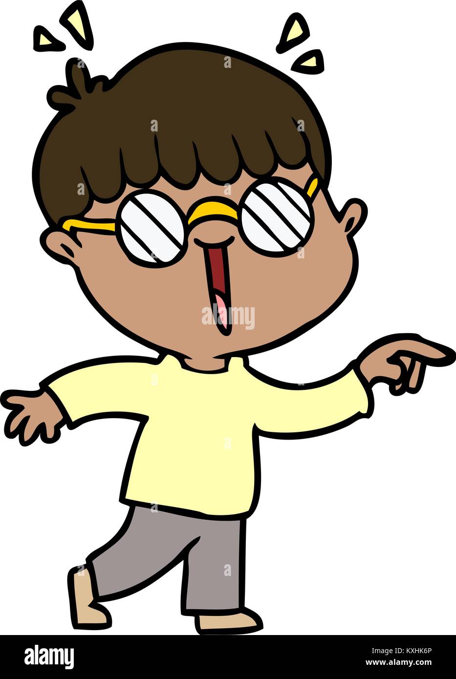 cartoon boy wearing spectacles Stock Vector Image & Art - Alamy