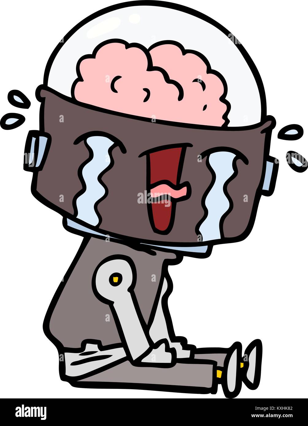 cartoon crying robot Stock Vector Image & Art - Alamy