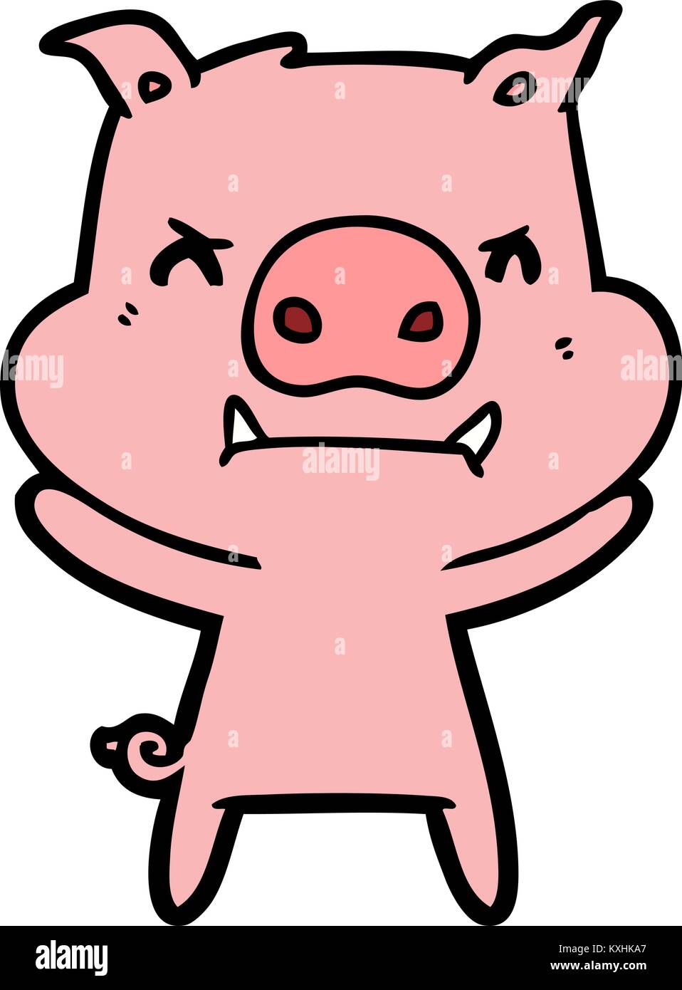 angry cartoon pig Stock Vector Image & Art - Alamy