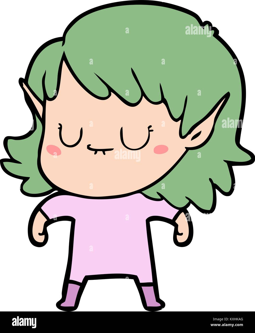 happy cartoon elf girl Stock Vector Image & Art - Alamy